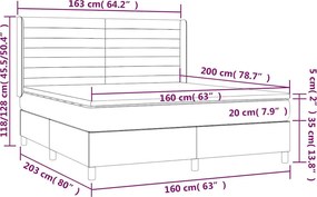 Box spring postel s matrací černá 160x200 cm samet 3132749