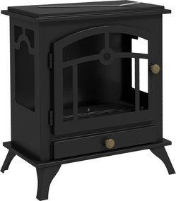 HOMCOM Volně stojící biokrb s hořákem z nerezové oceli o objemu 1,2 l, 3 hodiny doby hoření pro prostory 20-25 m², rozměry 45x28x54 cm, černý
