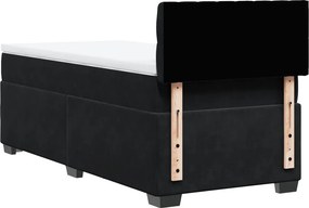 Box spring postel s matrací černá 80 x 200 cm samet 3286170