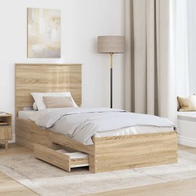 Rám postele se zásuvkou Sonoma dub 90 x 190 cm Kompozitní dřevo 3411361