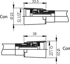 Sprchová hadice PVC černá/bílá