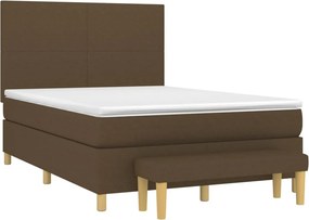 Box spring postel s matrací tmavě hnědá 140x190 cm textil 3136992