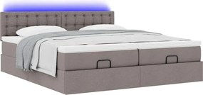 Osmanský rám postele s matrací taupe 160x200cm textil 3312882