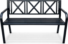 Zahradní lavička Cross 119 cm černá
