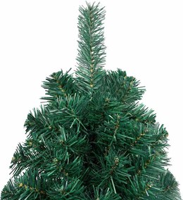 Umělý vánoční půl stromek s LED a sadou koulí zelený 180 cm 3077565
