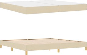 Postel s boxspringem s matrací Krémová 200 x 200 cm textil 3398596