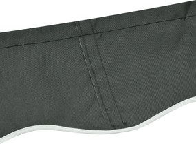 Náhradní plátno Outsunny pro markýzu - Měkký vlnkový lem - Vysoce husté polyesterové 280 g/m² s ochrannou proti UV záření v šedé 3,82D x 2,4Š (projekc