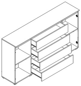 Maridex Dvoudvéřová komoda Cosmo C06 - dub sonoma