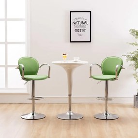 Barové stoličky s područkami 2 ks zelené umělá kůže - Default Title