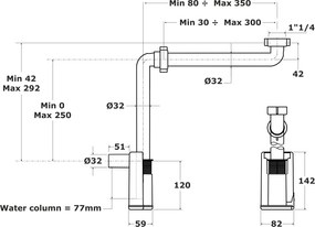 Bruckner Murales nábytkový sifon šetřící místo 5/4odpad 32 mm bílá 151.032.0
