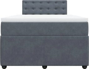 Box spring postel s matrací tmavě šedá 120 x 200 cm samet 3290023