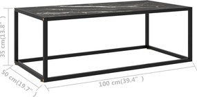 vidaXL Konferenční stolek s m sklem 100 x 50 x 35 cm [322882] Barva: Černá