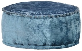 Kulatý taburet samet 40 x 20 cm modrý 287566