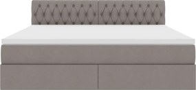 Postel s úložným prostorem a matrací Taupe 180 x 200 cm Samet 3370590