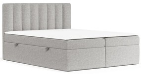 Světle šedá boxspring postel s úložným prostorem 160x200 cm Novento – Maison de Rêve