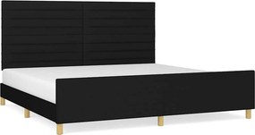 Rám postele bez matrace černý 200 x 200 cm textil 3125164