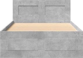 Rám postele s čelem betonově šedý 90 x 200 cm kompozitní dřevo 3295586