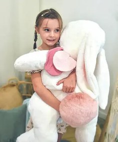 Doudou Plyšový králík s tmavě růžovou bambulkou 80 cm / od 0 let