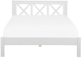 Dřevěná bílá postel 180 x200 cm TANNAY Beliani