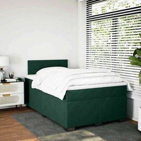 Box spring postel s matrací tmavě zelená 120 x 200 cm samet 3288585