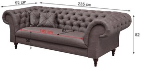 Askont Chesterfield Preston: Pohovka 3M brown grey