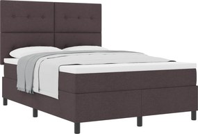 Postel s boxspringem s čelo Tmavě hnědá 140 x 200 cm textil 3339395