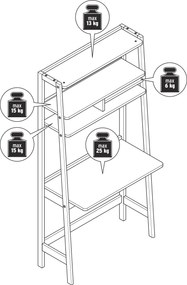 Tchibo - Regál se sekretářem - barva: hnědá