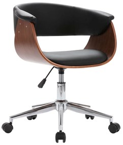 Otočná kancelářská židle černá ohýbané dřevo a umělá kůže,  3054830 HangarStore.cz