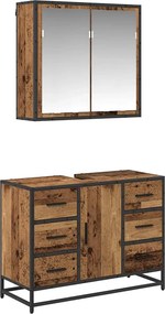 Sada koupelnového nábytku 2 ks Staré dřevo 80 x 33 x 60 cm 3402429