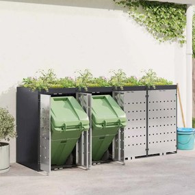 Úložný box na 3 popelnice Nerezová ocel Antracit 3394785