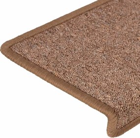Schodové rohože 30 ks 65 x 21 x 4 cm hnědé s obdélníkovým okrajem 3365776