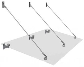 strisky-polymer.cz Skleněná stříška nad dveře s táhly čiré sklo 10mm ESG 220 cm