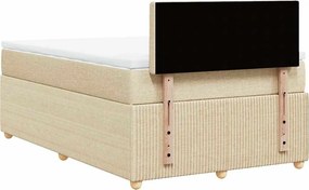 Box spring postel s matrací krémová 120x190 cm textil 3287414