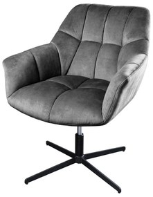 Designové otočné křeslo Vallerina šedý samet
