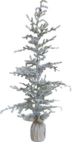 Zasněžený vánoční borovicový stromek v jutě a se šiškami Pine Tree - 65*180 cm