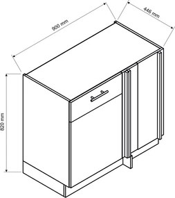 Casarredo - Komfort nábytek DNPD1 d. skříňka rohová CARLO šedá grafit/artisan