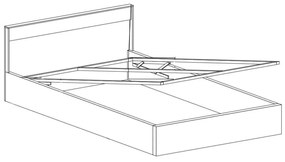 Mediolan - dvoulůžko M9 160x200 cm - natural hikora + dekorační deska