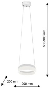 LED Lustr na lanku RING LED/12W/230V