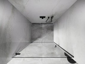 Mexen, Mexen Lunar-B levé otočné sprchové dveře 70 cm, transparentní, pistolový kov - 832-070-000-95-00-L