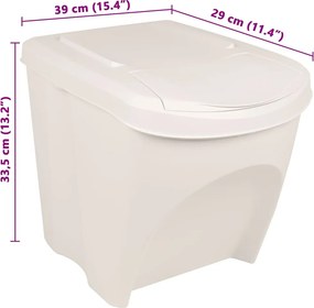 Stohovatelné koše na odpadky 3 ks bílé 75 l polypropylen 152199