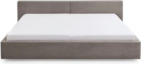 Taupe čalouněná dvoulůžková postel s úložným prostorem s roštem 200x240 cm Cube – Meise Möbel