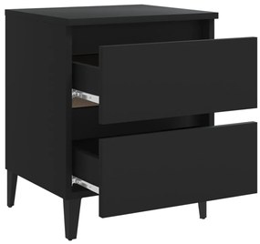 Noční stolek černý 40 x 35 x 50 cm kompozitní dřevo
