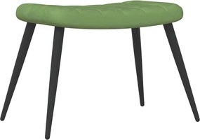 Relaxační křeslo se stoličkou světle zelené samet 327691