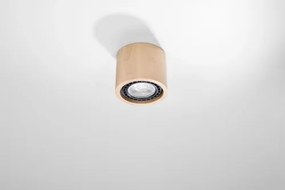 Stropní bodové svítidlo SOLLUX Basic 1 GU10 1x40W bez zdroje SL.0913 přírodní dřevo