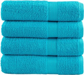 Premium ručníky SOLUND 4 ks tyrkysové 50 x 100 cm 600 g/m² 137450
