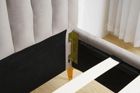 Čalouněná postel KAISA 160x200, šedohnědá Velvet / zlatý chrom Kondela 0000264354