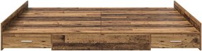 Rám postele s úložným prostorem s čelo Staré dřevo 200 x 200 cm 3335267