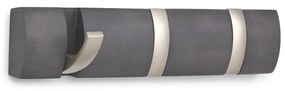 Umbra, Dřevěný věšák na zeď Flip 3 s kovovými háčky | šedohnědý