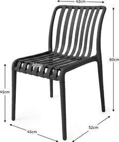 Zahradní set TREGO ISLAND - 4 židle a kulatý stůl ø 90 cm, antracitová