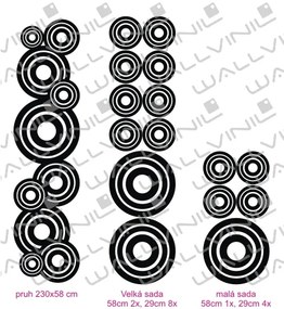 WALLVINIL Samolepky na zeď - Circles set Barva: Černá, Velikost: velká sada 10 kruhů